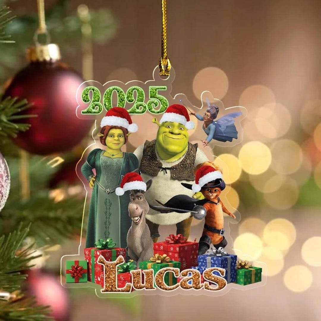 Personalized Shrek Ornament, Custom Name Christmas Tree Decoration ...