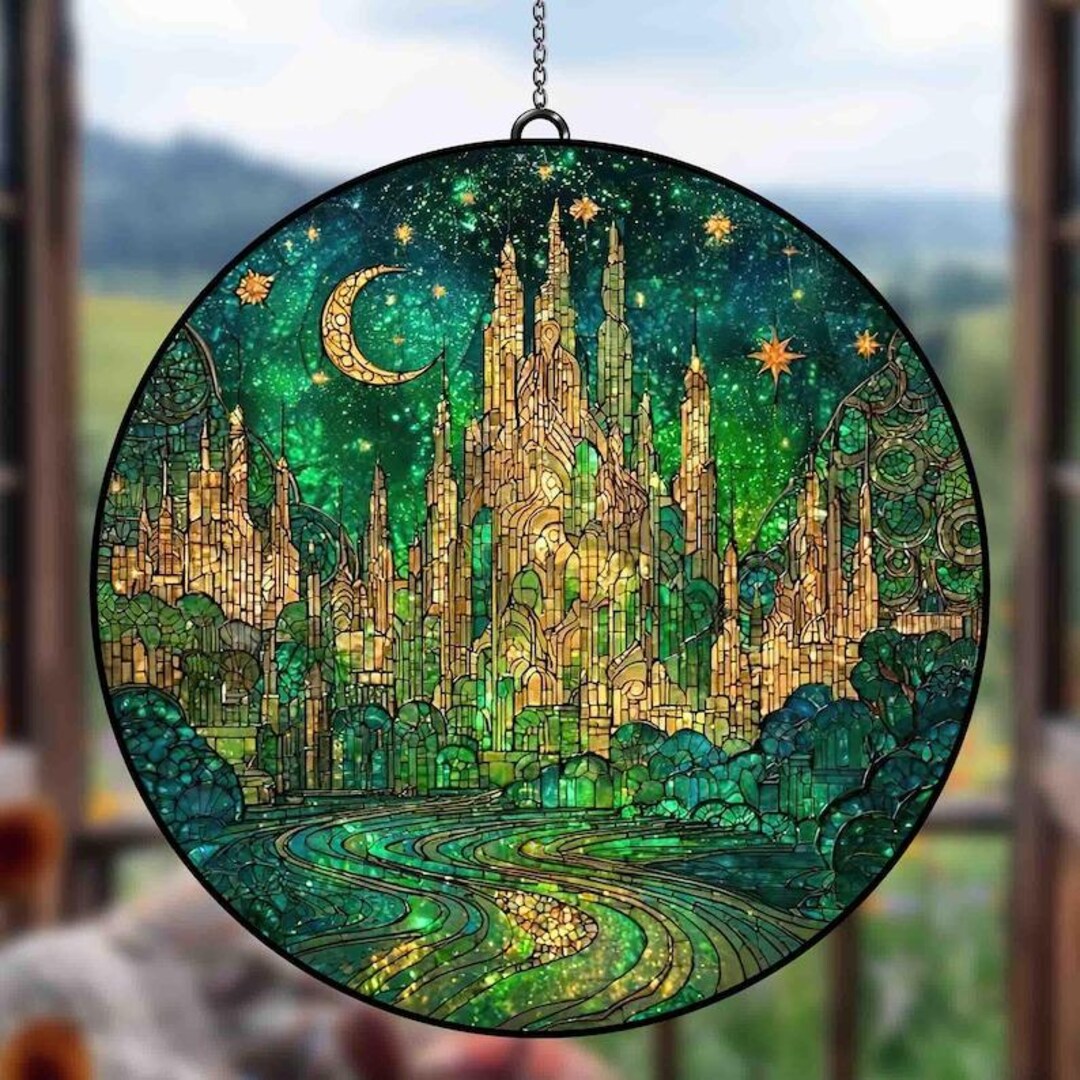Elphaba and Glinda Wicked Stained Glass Suncatcher, Wicked Musical ...