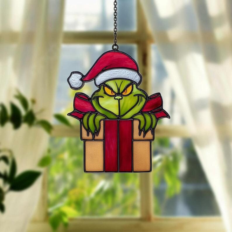 Grinch Acrylic Window Hanging, Holiday Home Decor - Etsy