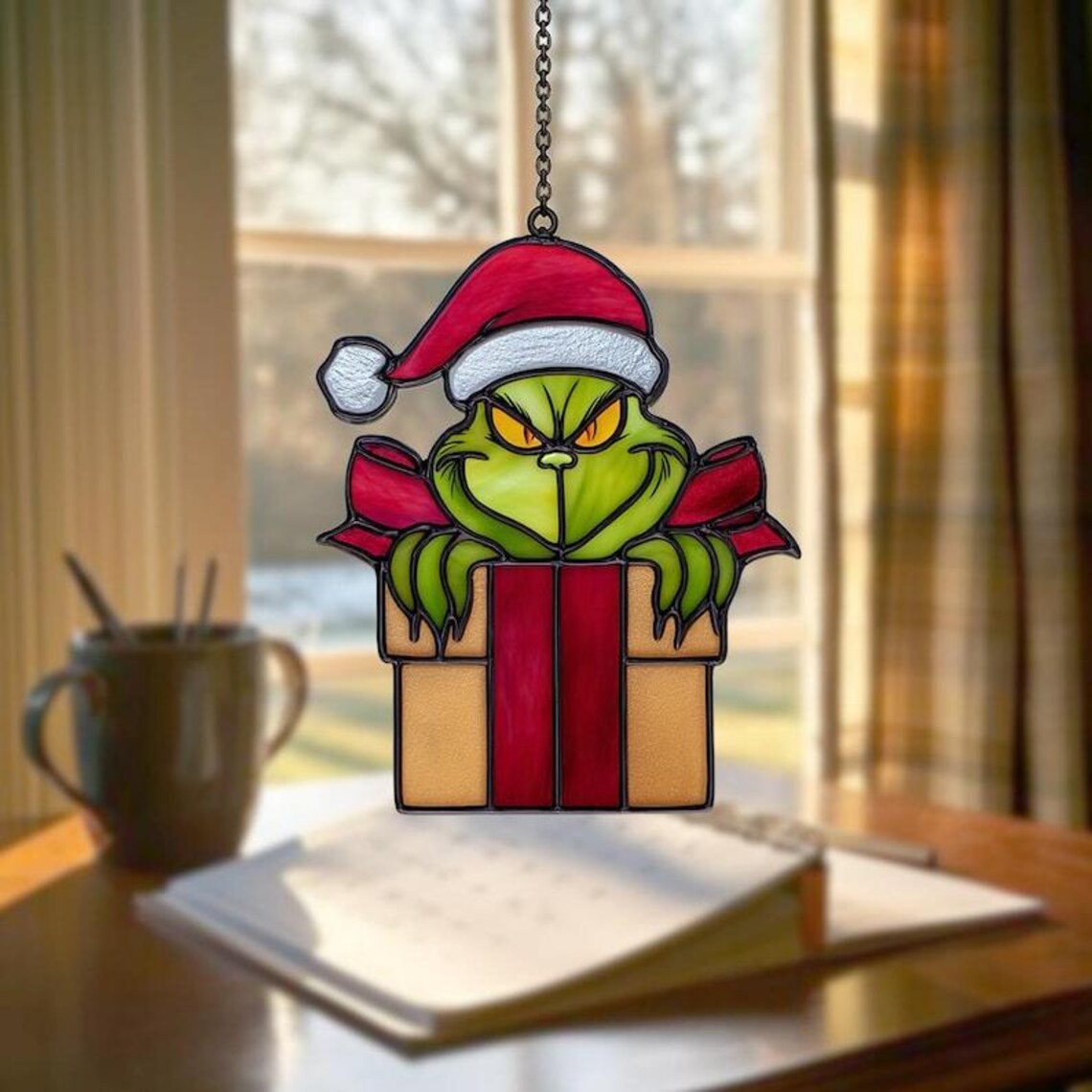 Grinch Acrylic Window Hanging, Holiday Home Decor - Etsy