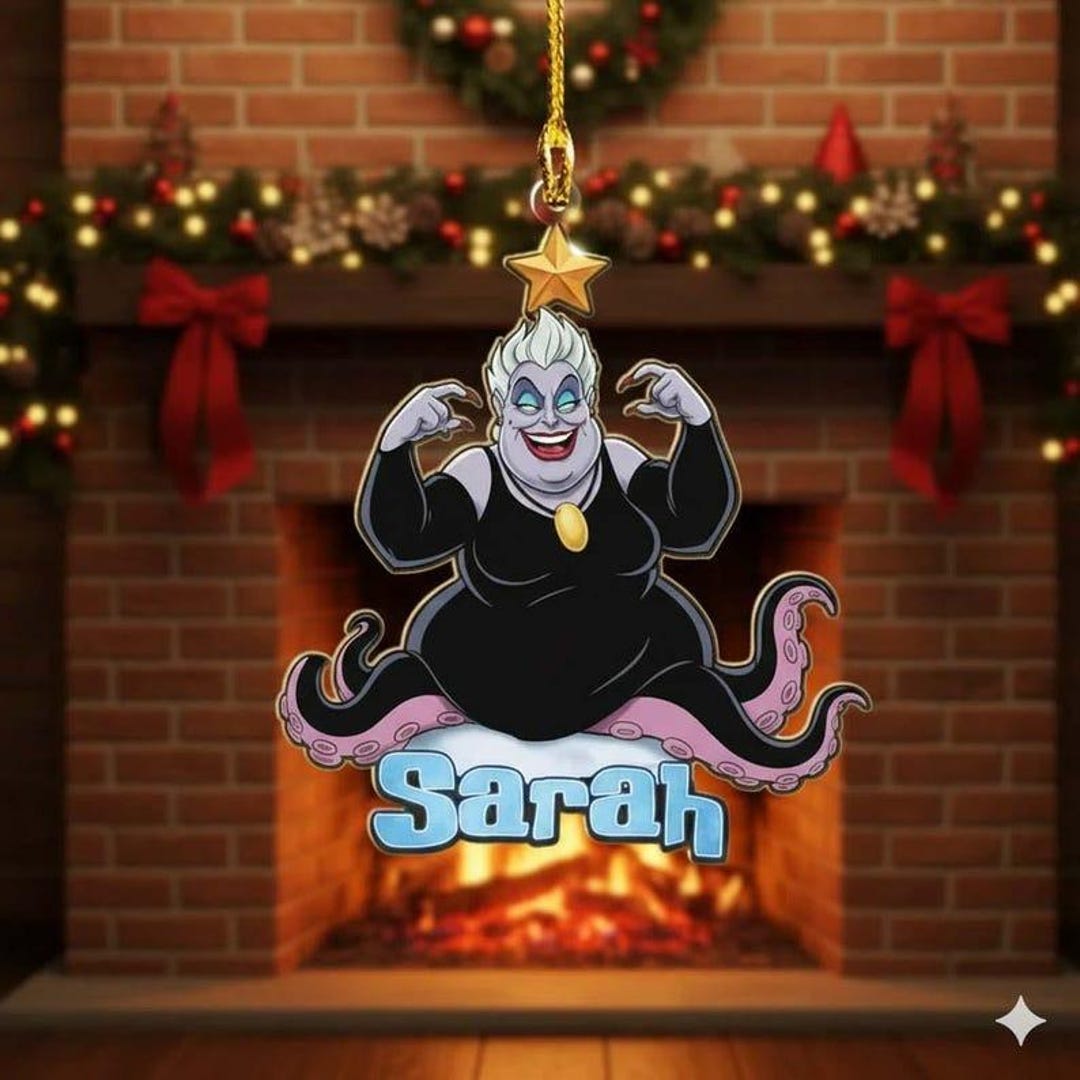 Custom Name Disney Ursula Villains Ornament, Female Villains Xmas 2025 ...