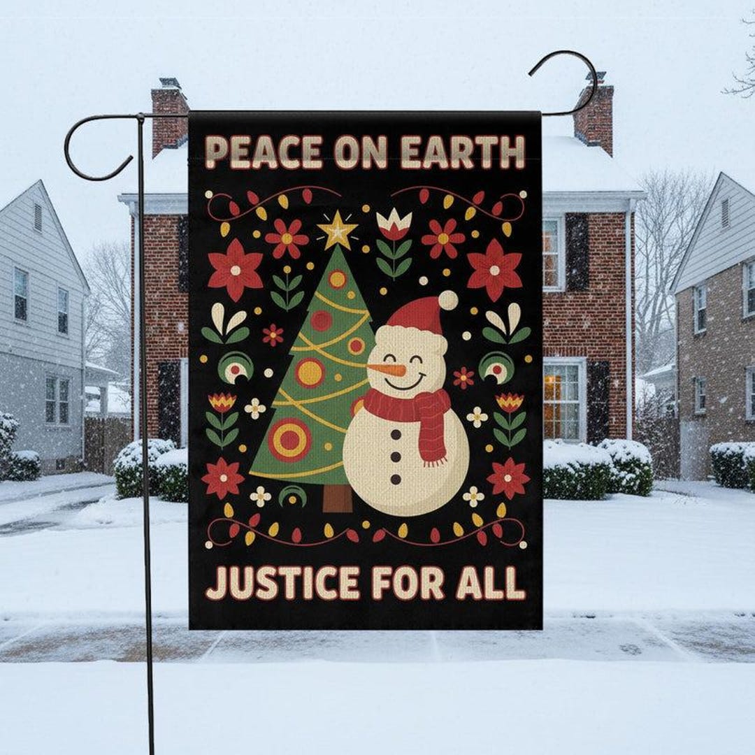 Peace on Earth Justice Flag, Christmas Garden Banner - Etsy