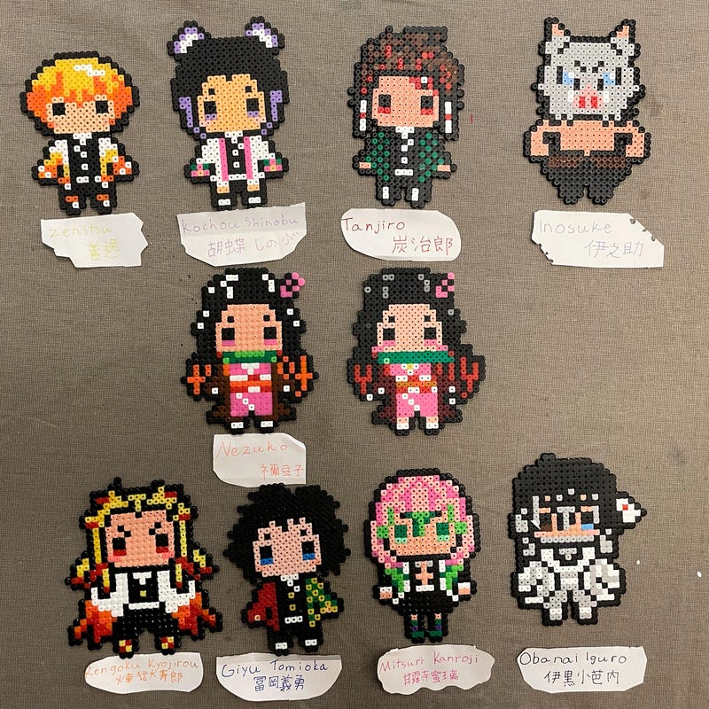 Demon Slayer Perler Beads - Etsy