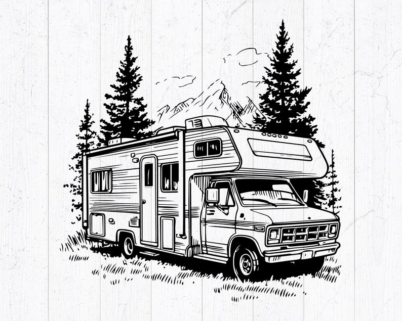 RV Camper SVG PNG Bundle: Van Life Clipart, Cricut Ready (digital ...