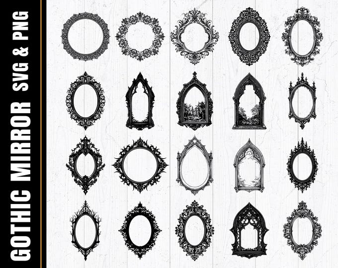 High Quality Gothic Mirror SVG Bundle, Gothic Mirror Dxf, Gothic Mirror ...