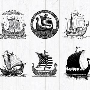 Viking Ship SVG Bundle: Norse Longship Clipart, Cricut Cut File ...