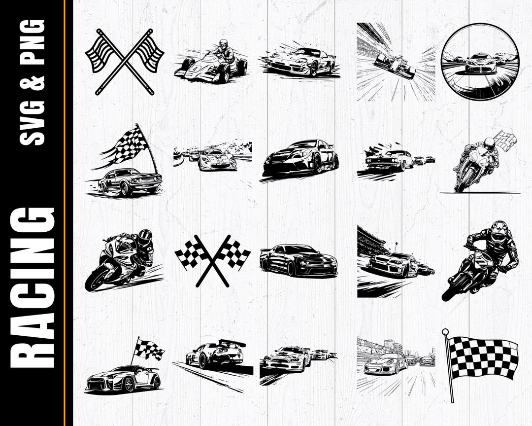 Racing Car SVG PNG Bundle, Motorsport Vector, Cricut Cut Files - Etsy