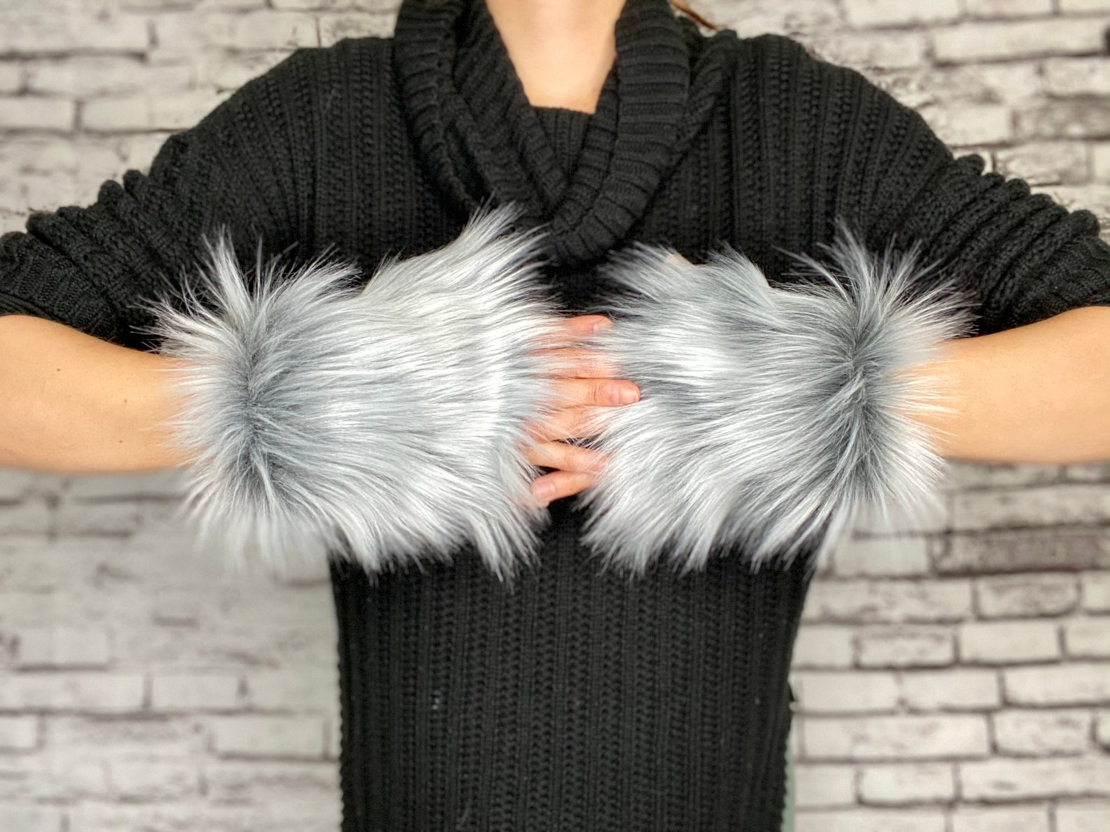 Luxury Faux Fur Wrist Cuffs - Shag Wolf Costume Hand Warmers - Etsy
