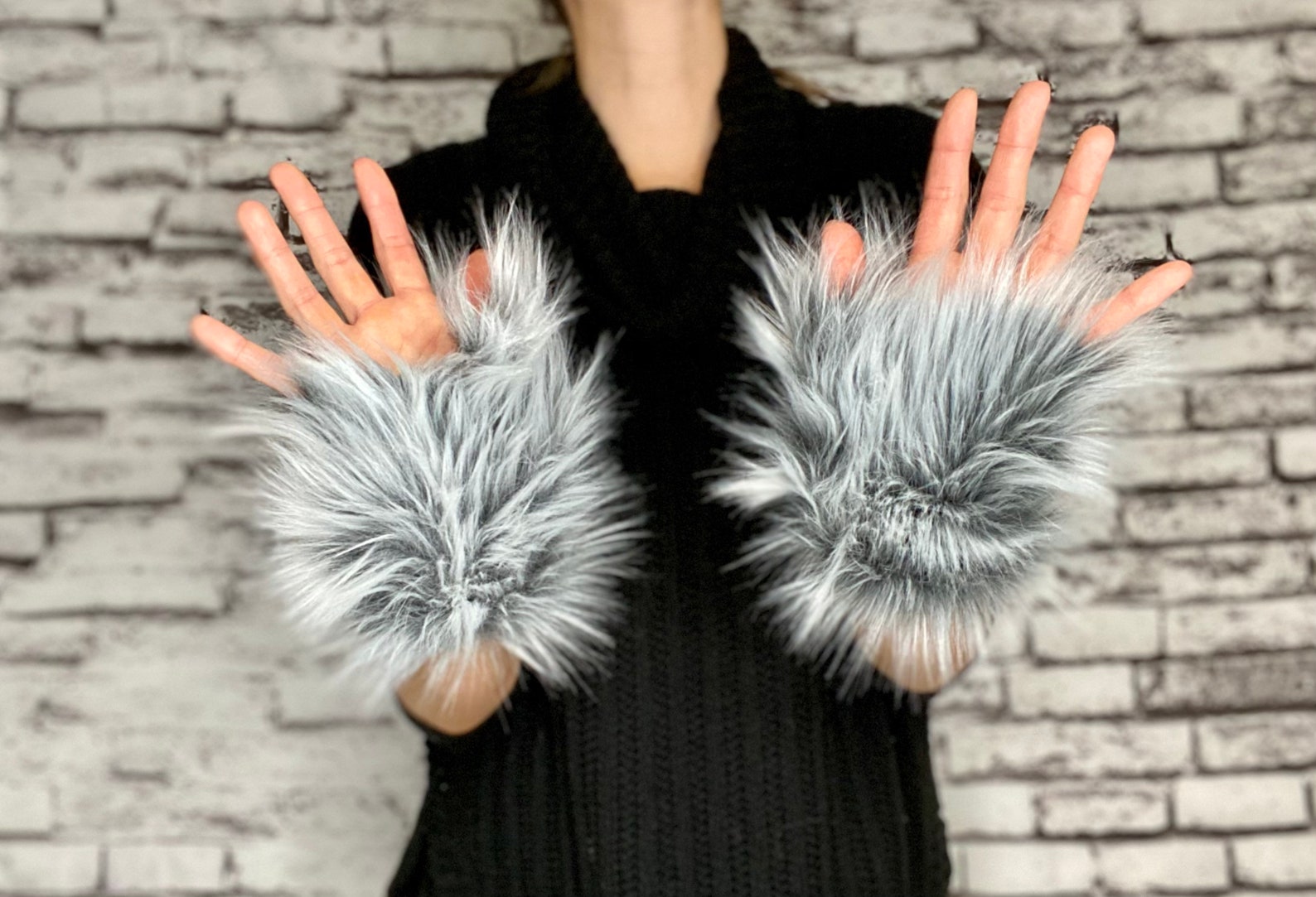 Luxury Faux Fur Wrist Cuffs - Shag Wolf Costume Hand Warmers - Etsy