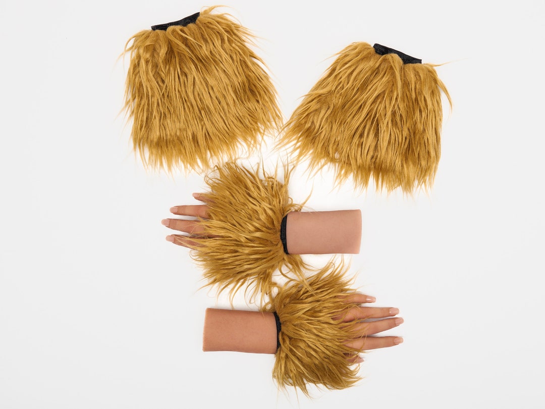 Caramel Mongolian Faux Fur Wrist & Ankle Cuffs - Wild Beast Accessories ...