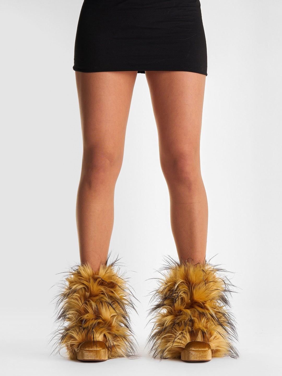 Luxury Shag Faux Fur Lynx Adult Boot Covers Extra Fluffy Long Ankle ...