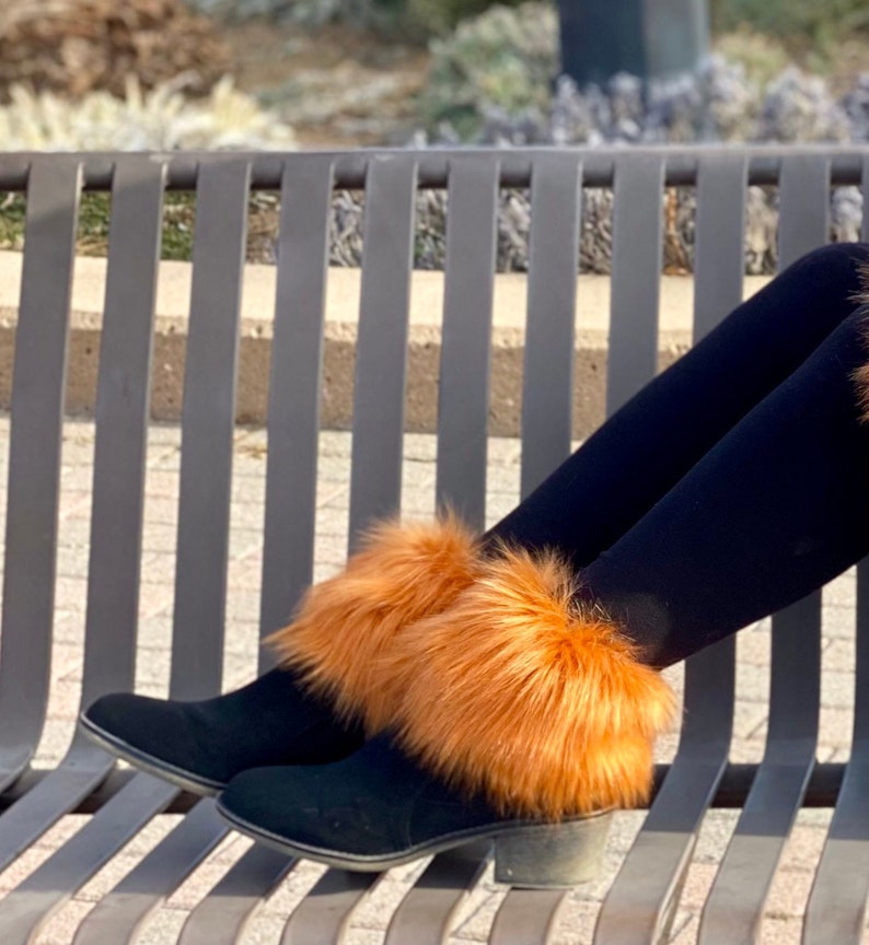 Luxury Shag Fox Amber Faux Fur Ankle Cuffs Animal Leg - Etsy