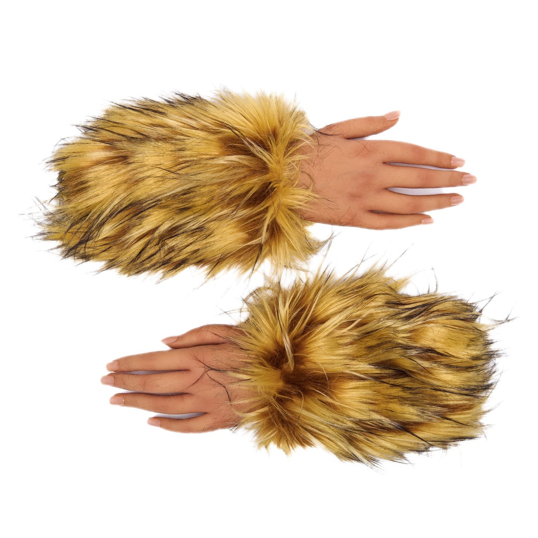 Luxury Faux Fur Enclosed Wrist Cuff Lion Accessories Hands Armwarmer - Etsy