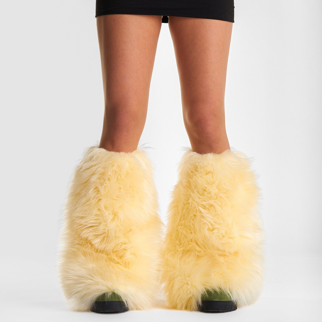Ready to Ship Luxury Shag Light Yellow Lion Faux Fur Gogo Fluffies ...