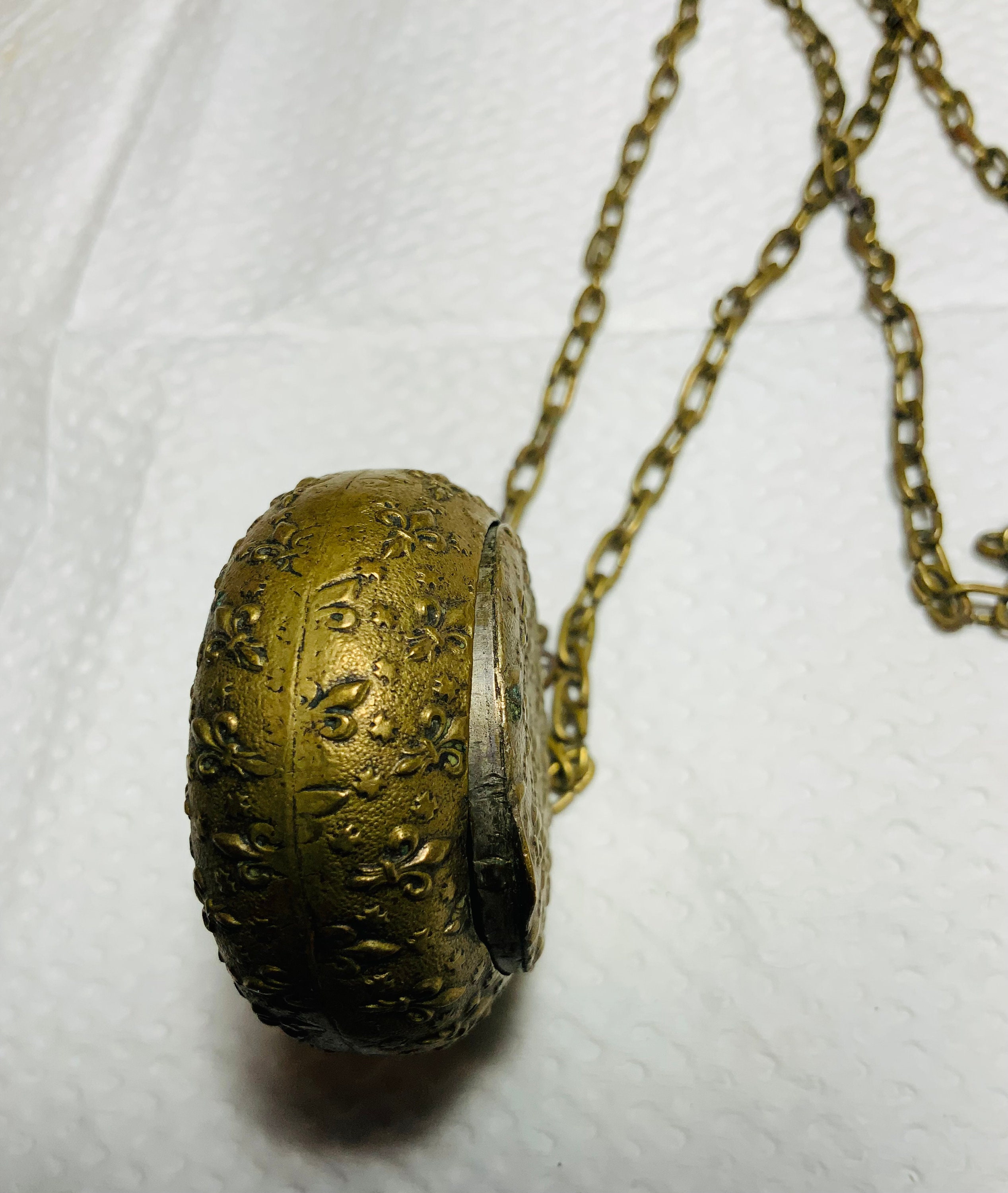 Unusual Locket With Chain Unmarked. Opens Up - Etsy
