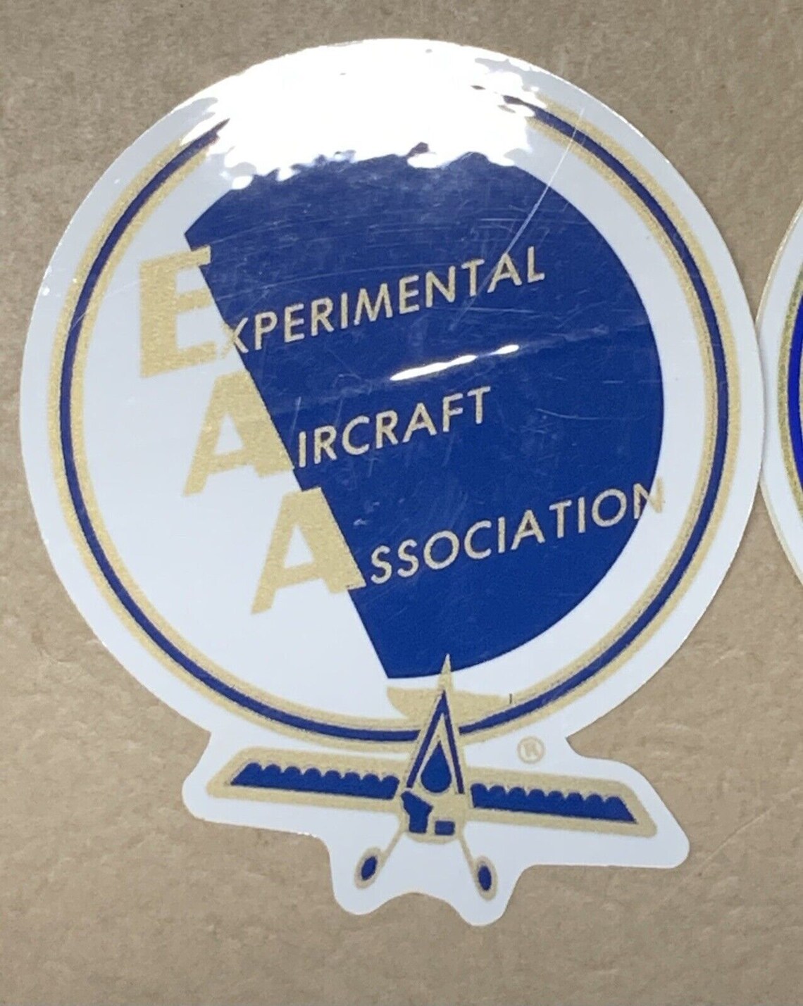 VINTAGE EAA Experimental Aircraft Association Decal Sticker 3" Round ...