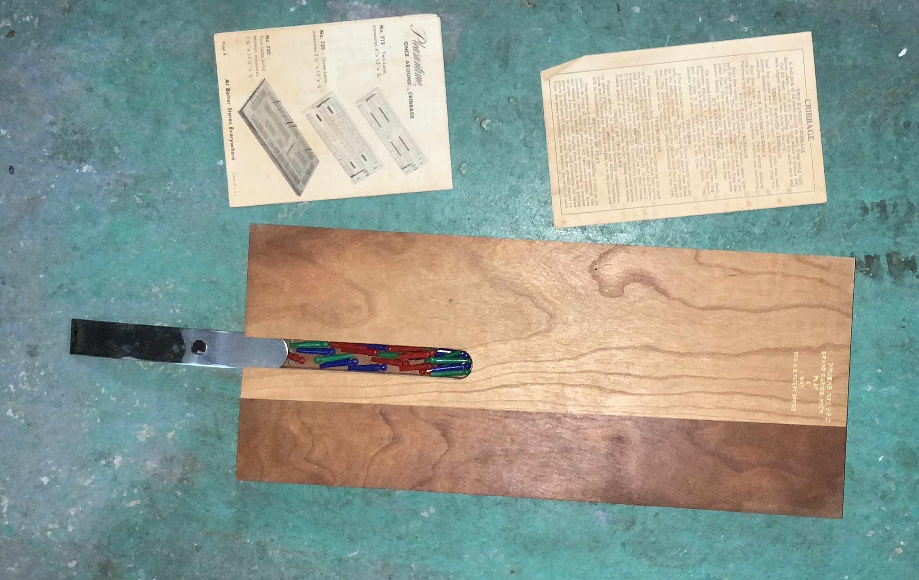 Vintage Drueke Scoremaster Deluxe Wooden Cribbage Board No. 1150 in ...