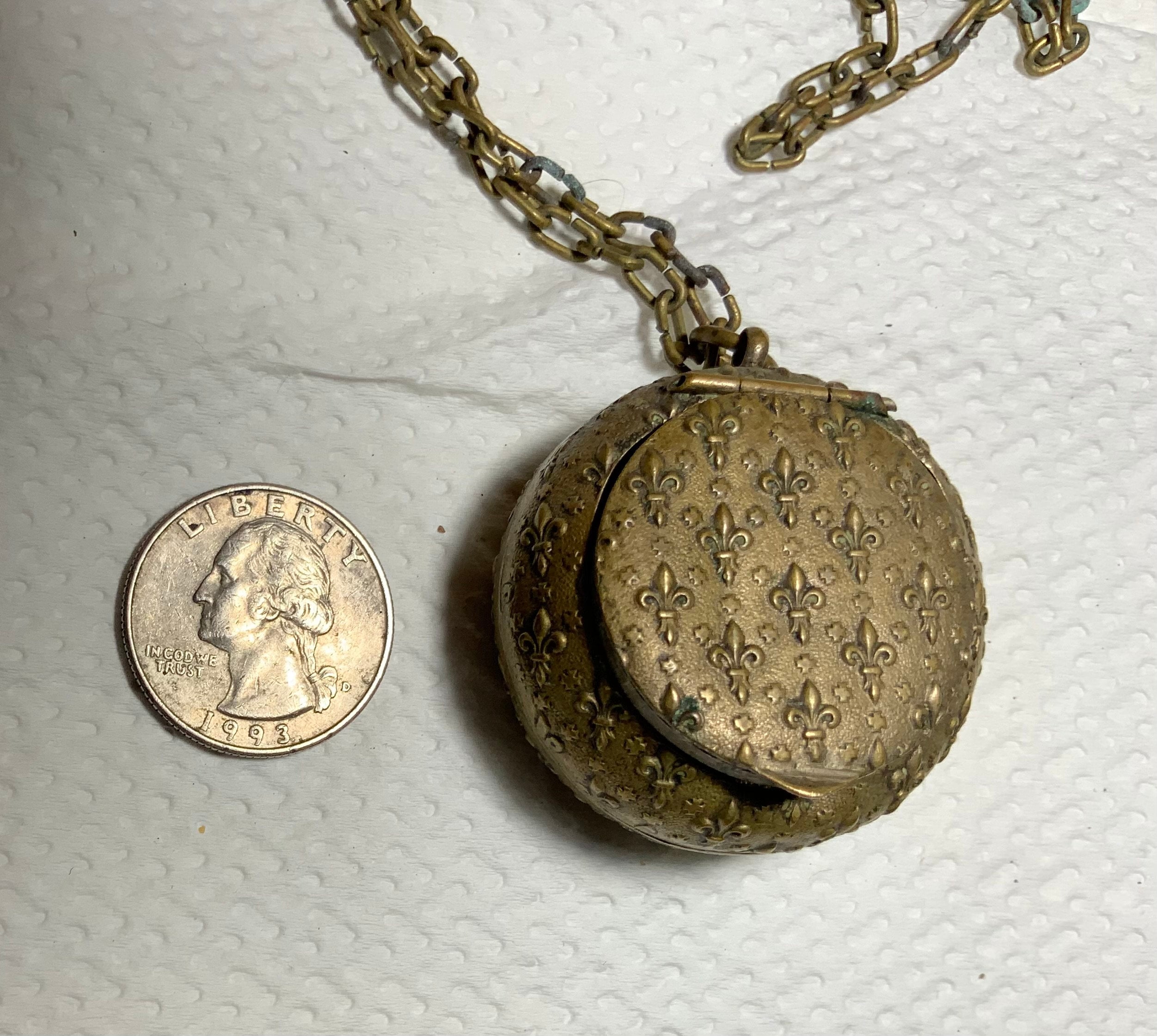 Unusual Locket With Chain Unmarked. Opens Up - Etsy