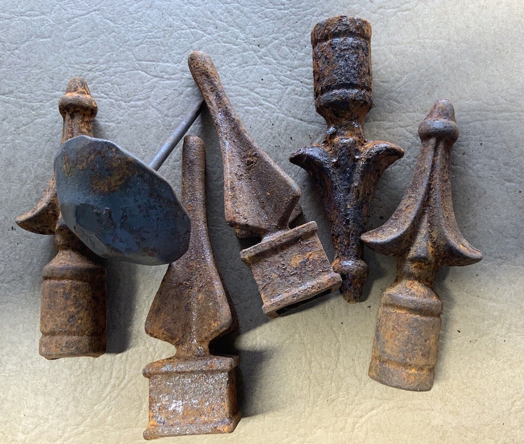 Vintage Antique Finials 7 Architectural Topper Unique Old Cast Iron lot ...