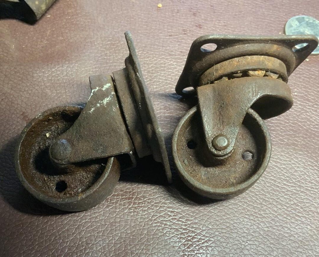 ANTIQUE INDUSTRIAL 2 Caster Vtg Cast Iron Cart STEAMPUNK - Etsy