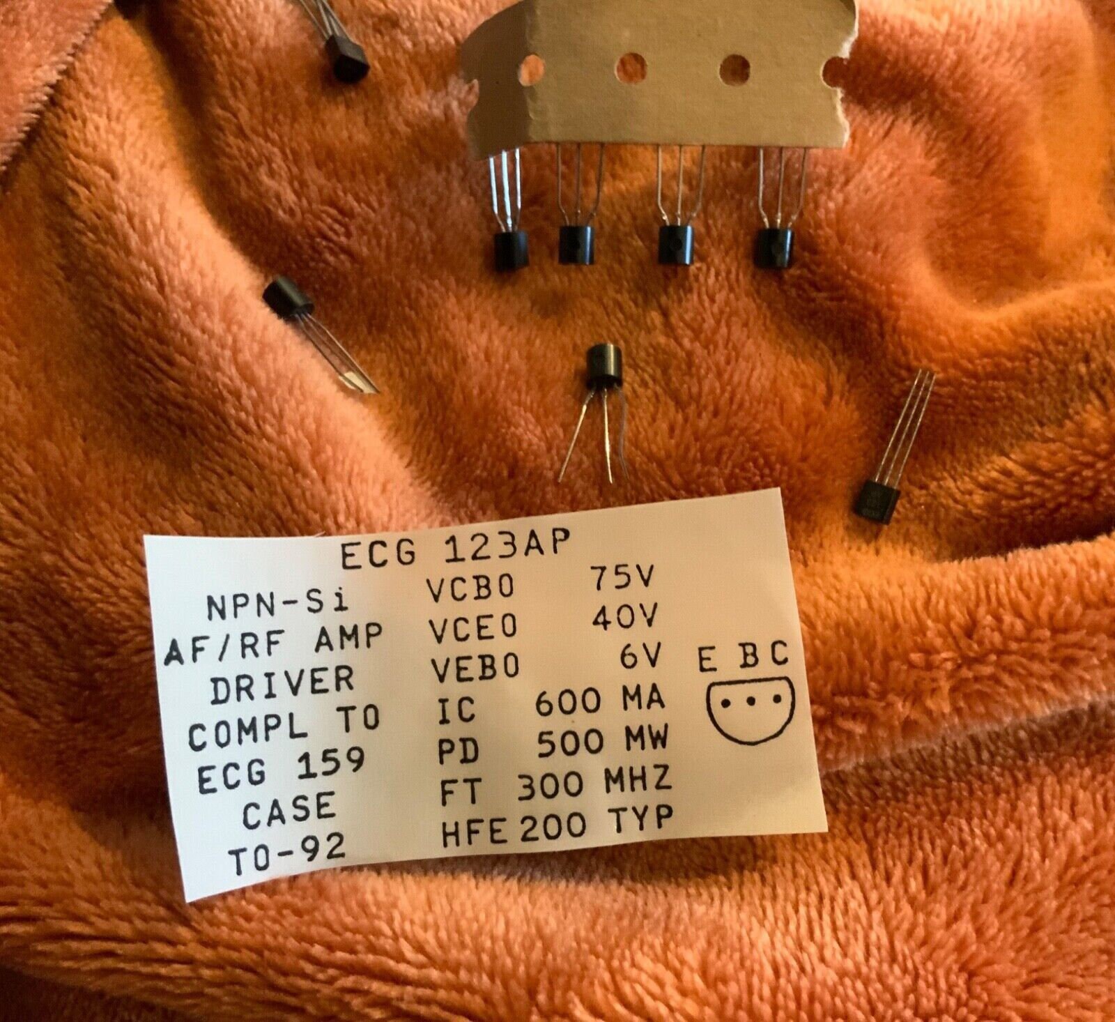 Ecg123ap - Sylvania Npn Transistor - Si To-92 Replaces Nte123ap - Nos - Etsy