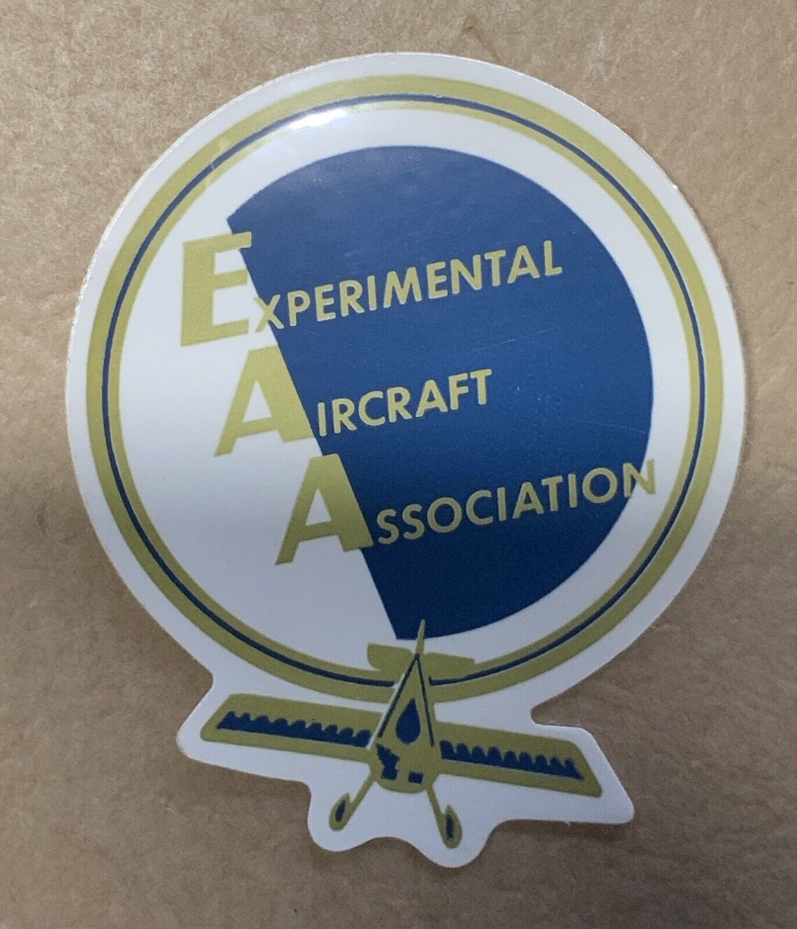 VINTAGE EAA Experimental Aircraft Association Decal Sticker 3" Round ...