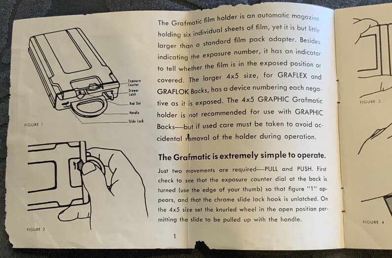 Graflex Grafmatic Film Holder Instruction Manual Only Vintage Camera ...