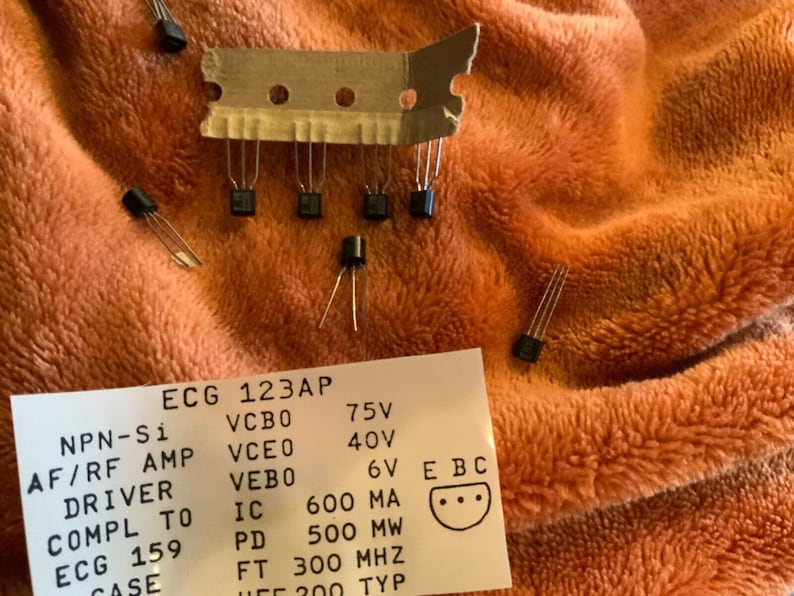Ecg123ap Sylvania Npn Transistor Si To-92 Replaces Nte123ap Nos - Etsy