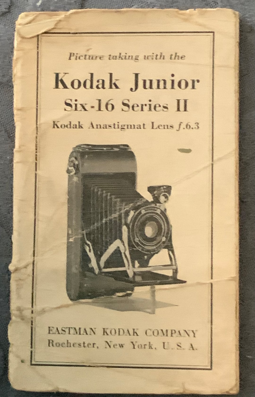 Kodak Six-16 Series 2 Manual Book Rochester NY Vtg Eastman Anastigmat ...
