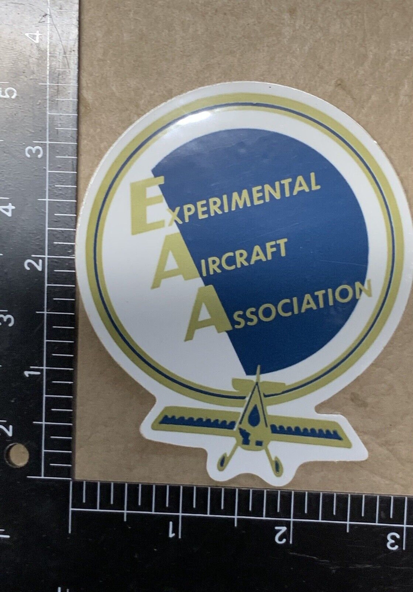 VINTAGE EAA Experimental Aircraft Association Decal Sticker 3" Round ...