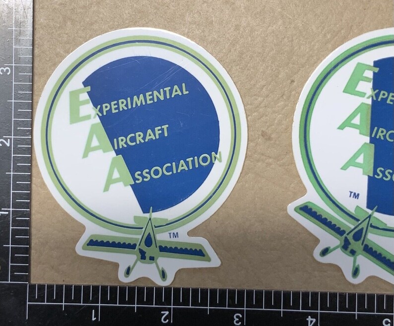 VINTAGE EAA Experimental Aircraft Association Decal Sticker 3" Round ...