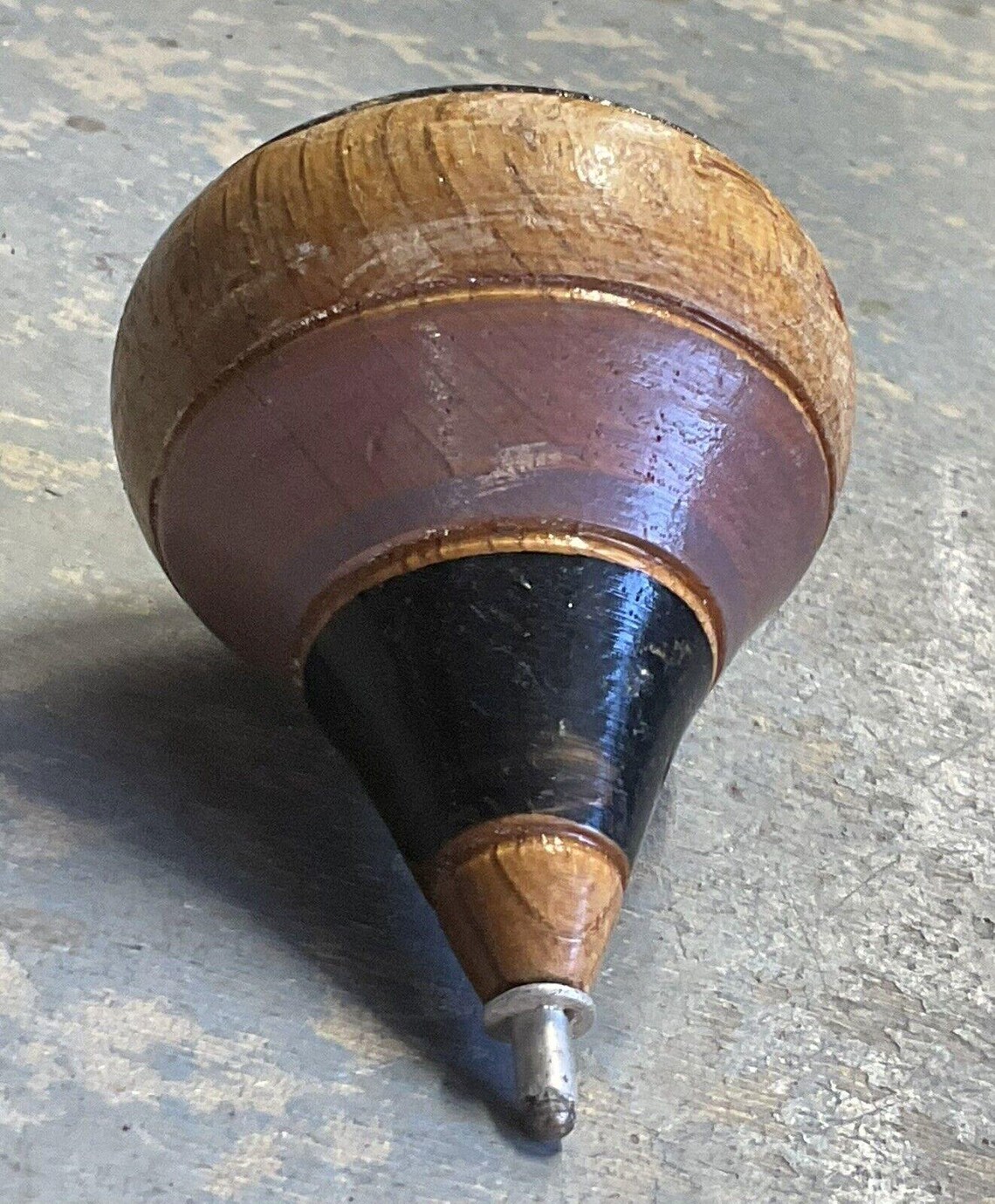 Folk Art Antique Large Wooden Toy Spinning Top Vintage Wood Striped - Etsy