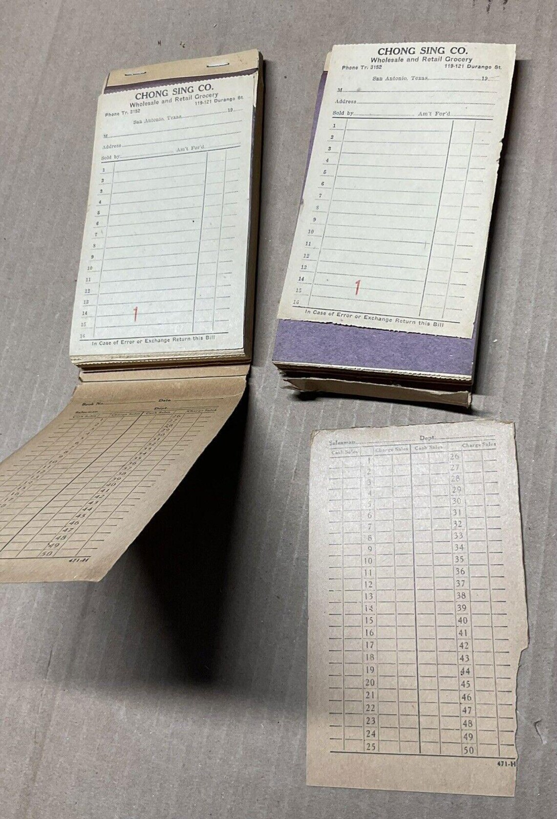 Grocery Receipt Book Chong Sing Co. Ephemera Circa 1940S Lot of 2 ...