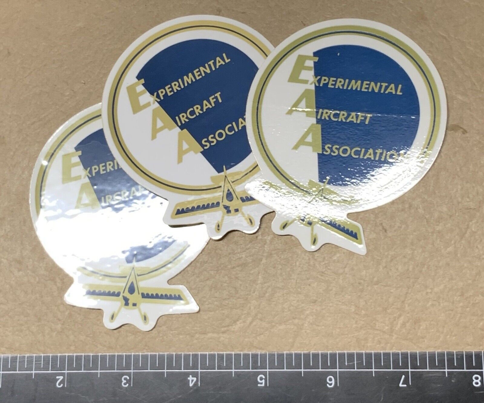 VINTAGE EAA Experimental Aircraft Association Decal Sticker 3" Round ...