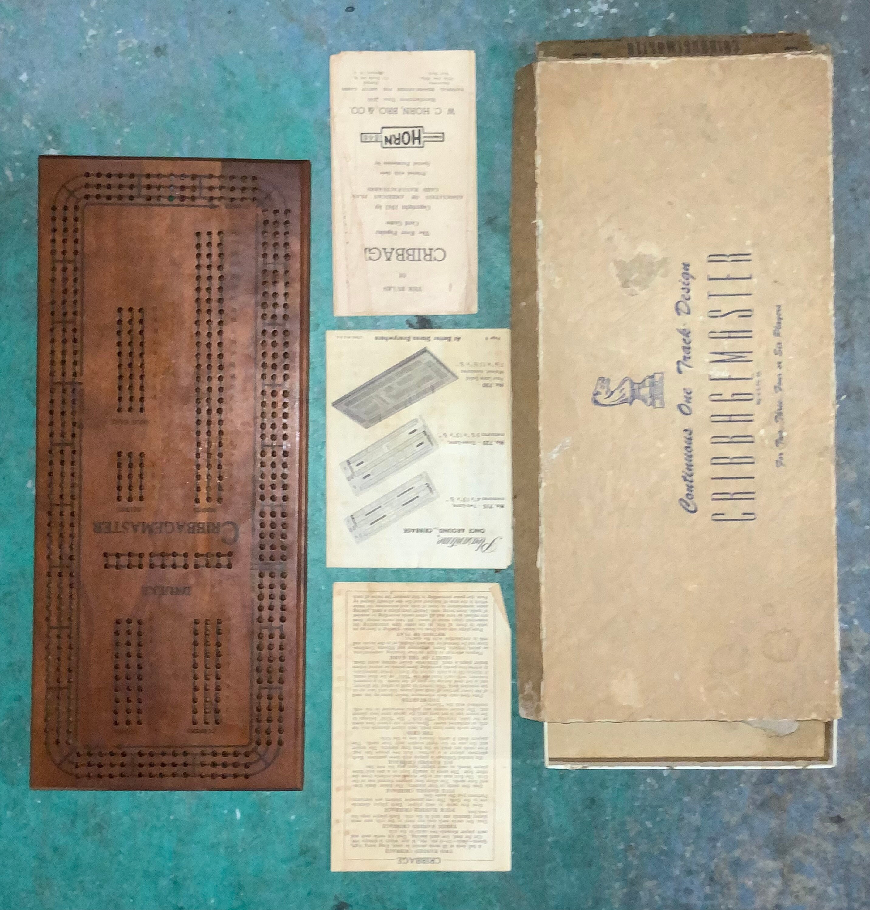 Vintage Drueke Scoremaster Deluxe Wooden Cribbage Board No. 1150 in ...