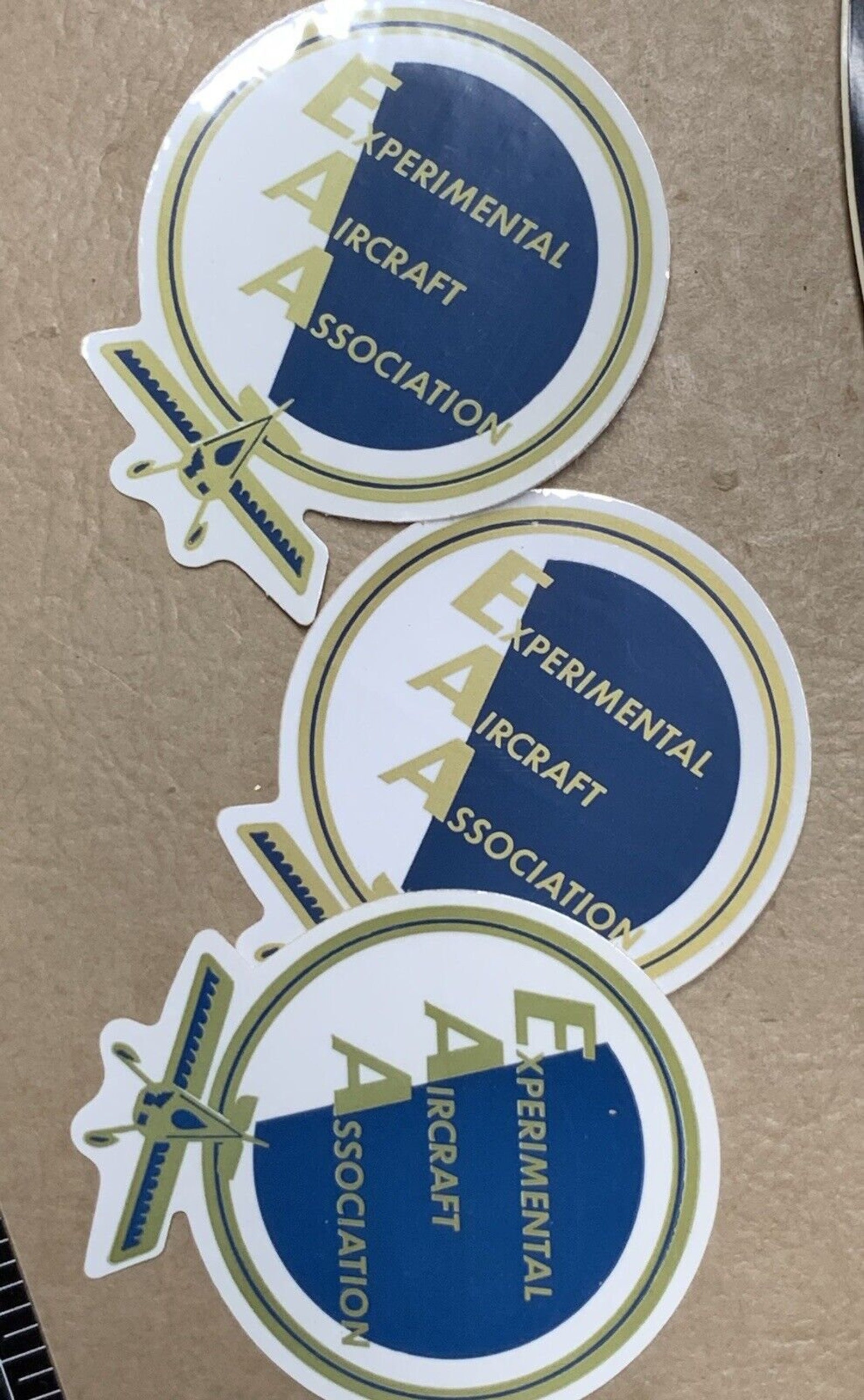 VINTAGE EAA Experimental Aircraft Association Decal Sticker 3" Round ...