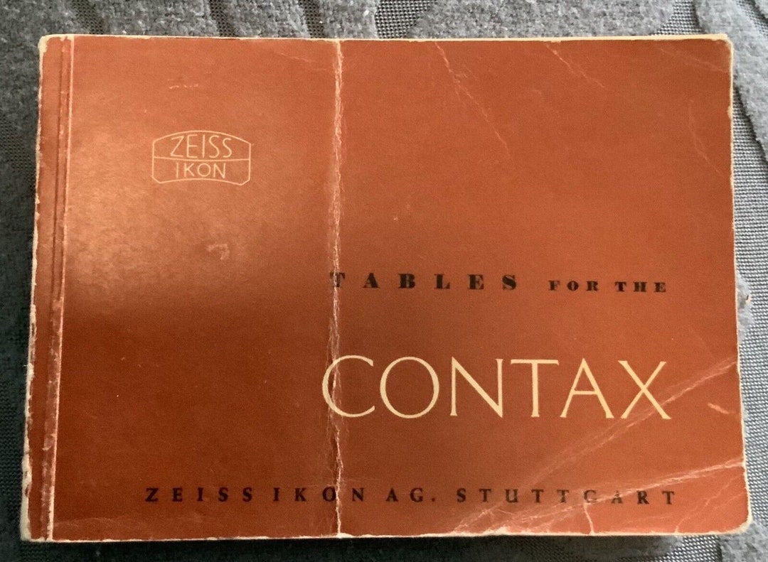 Original Zeiss Ikon Tables for Contax - Etsy