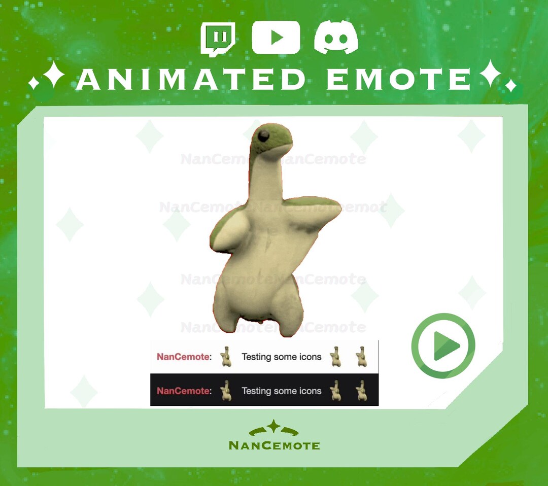 ANIMATED Green Dinosaur Dancing Emote | Twitch Emote | Dino Emote ...