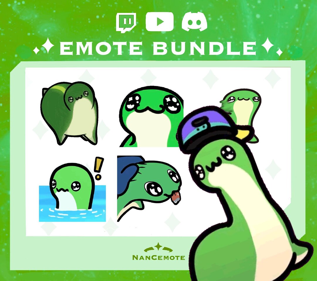 ANIMATED Green Dinosaur Emote Bundle | 6 Twitch Emotes | Dino Emote ...