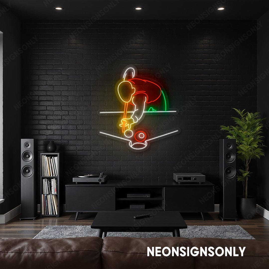 Billiards LED Neon Sign, Billiards Light Line Wall Decor, Snooker ...