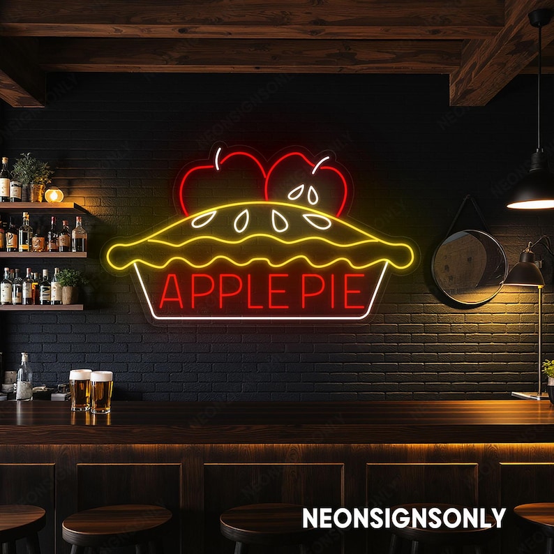 Apple Pie LED Neon Sign, Apple Pie Neon Light Wall Decor, Apple Pie ...