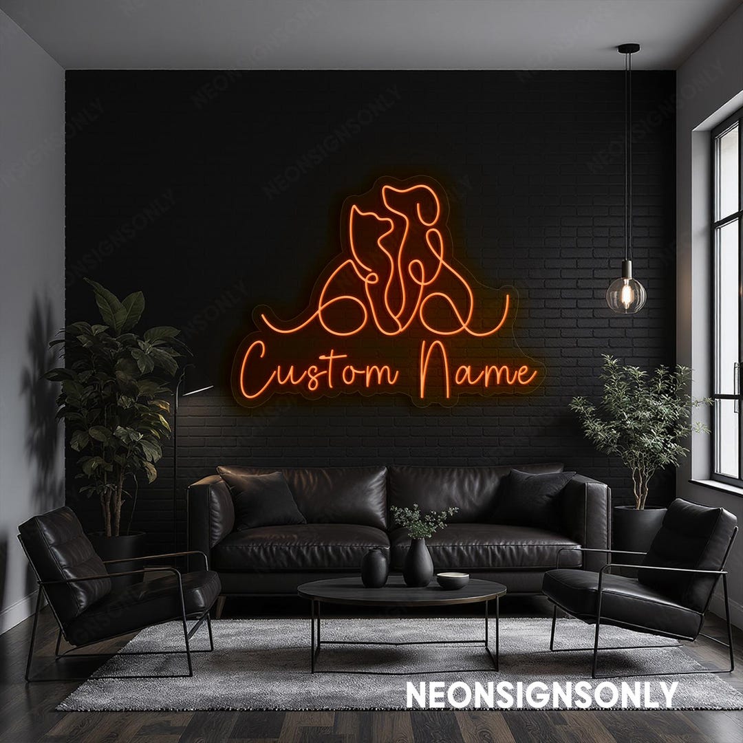 Custom Name Dog Cat Neon Led Sign, Pet Custom Name Led Light Sign ...