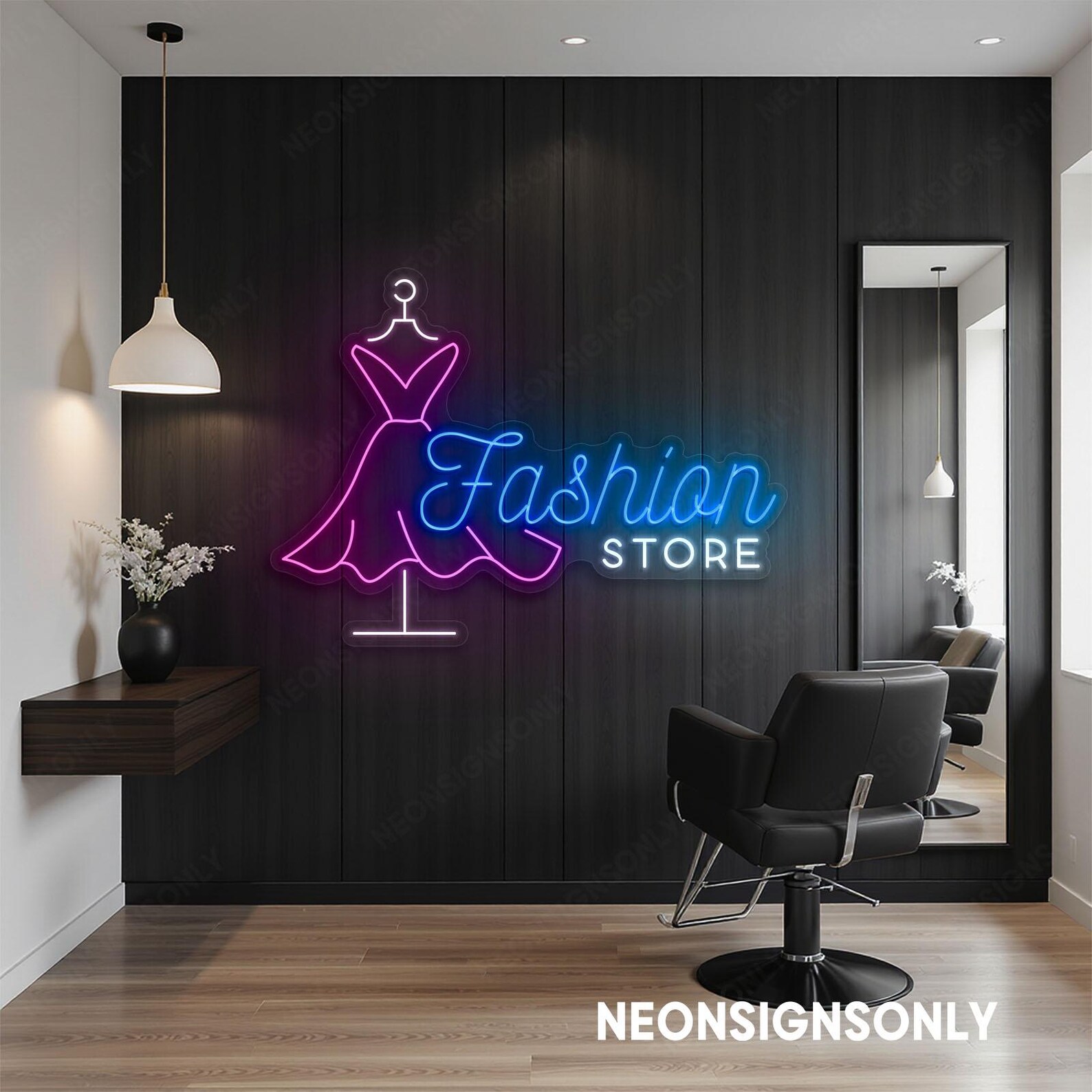 Fashion Store Led Neon Sign, Fashion Store Dress Mannequin Neon Light ...