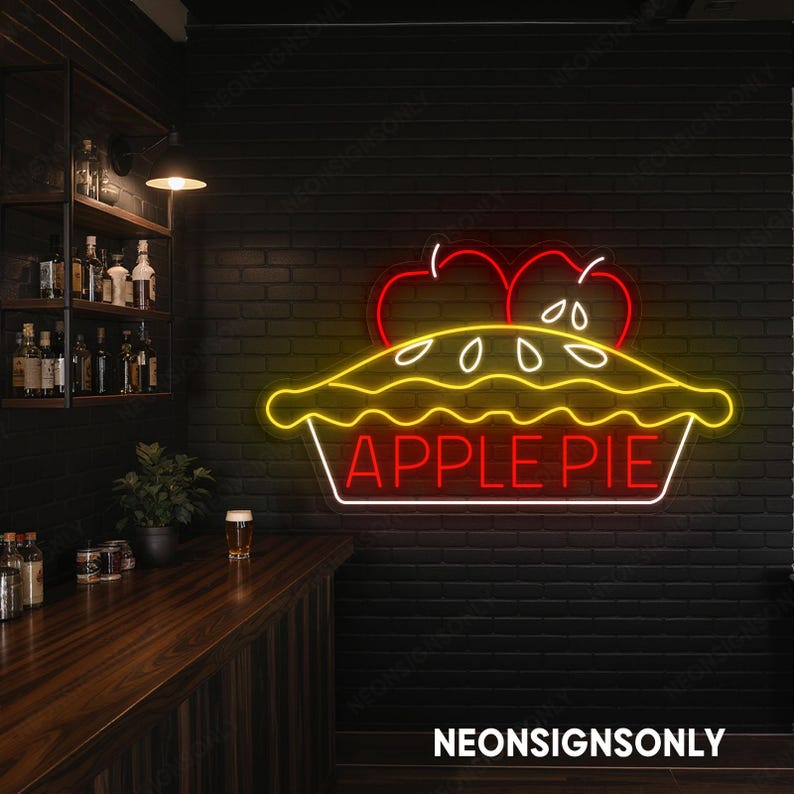 Apple Pie LED Neon Sign, Apple Pie Neon Light Wall Decor, Apple Pie ...