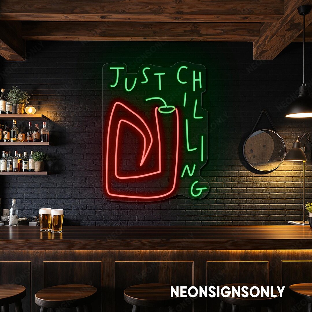 Just Chilling Chili Pepper LED Neon Sign, Just Chilling Red Pepper Wall ...