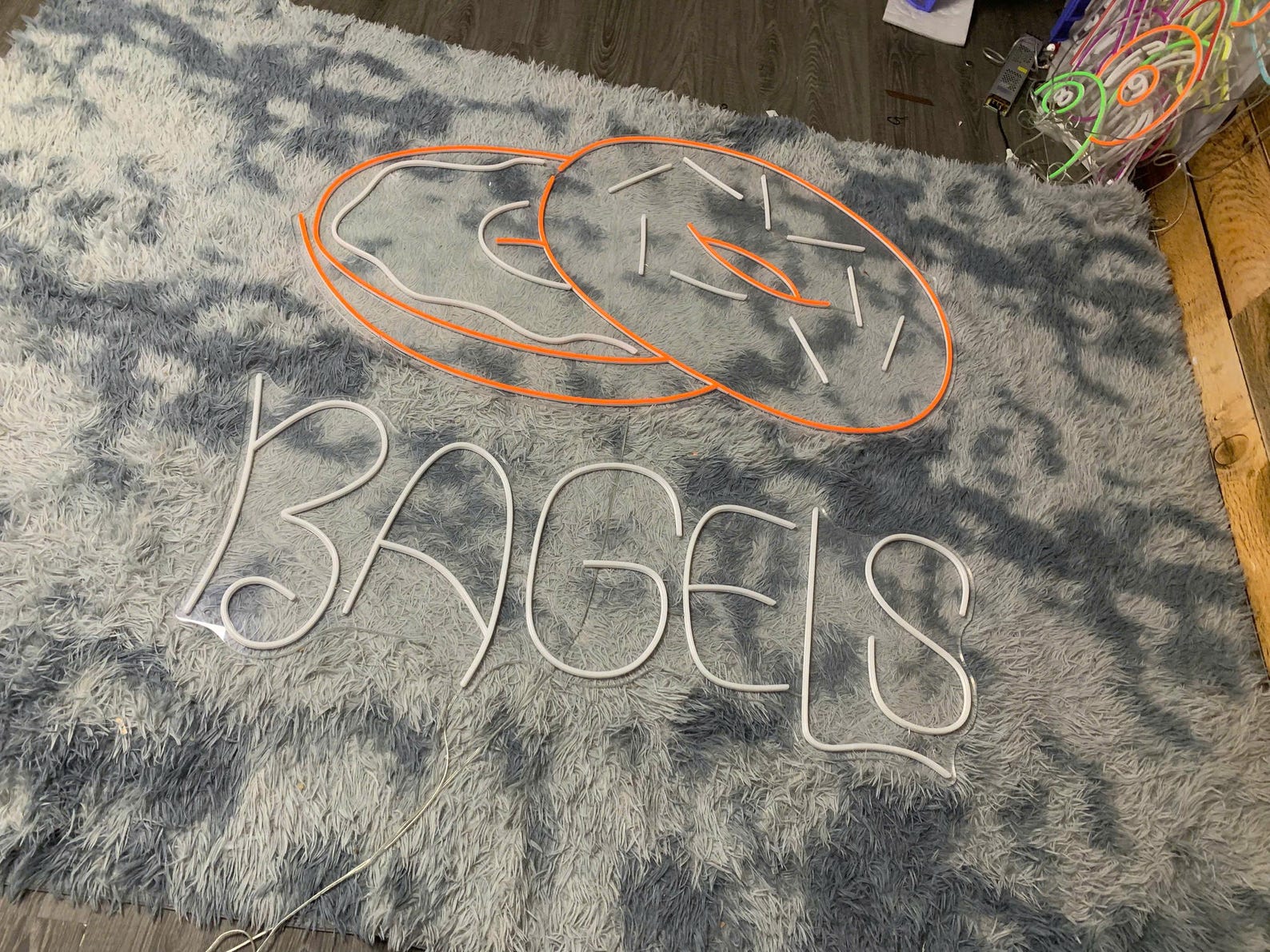 Bagels Led Neon Sign, Bagels Wall Led Line Art, Bagels Neon Light ...