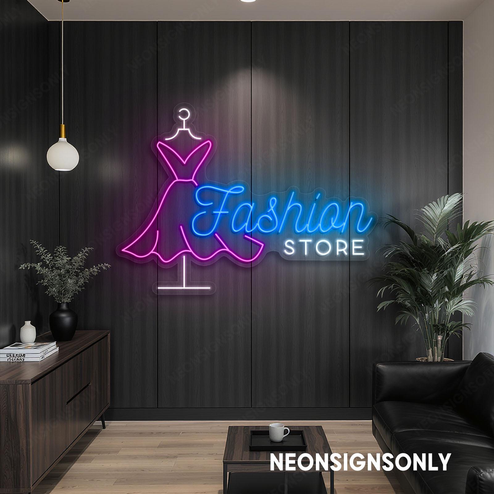 Fashion Store Led Neon Sign, Fashion Store Dress Mannequin Neon Light ...