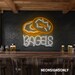 Bagels Led Neon Sign, Bagels Wall Led Line Art, Bagels Neon Light ...