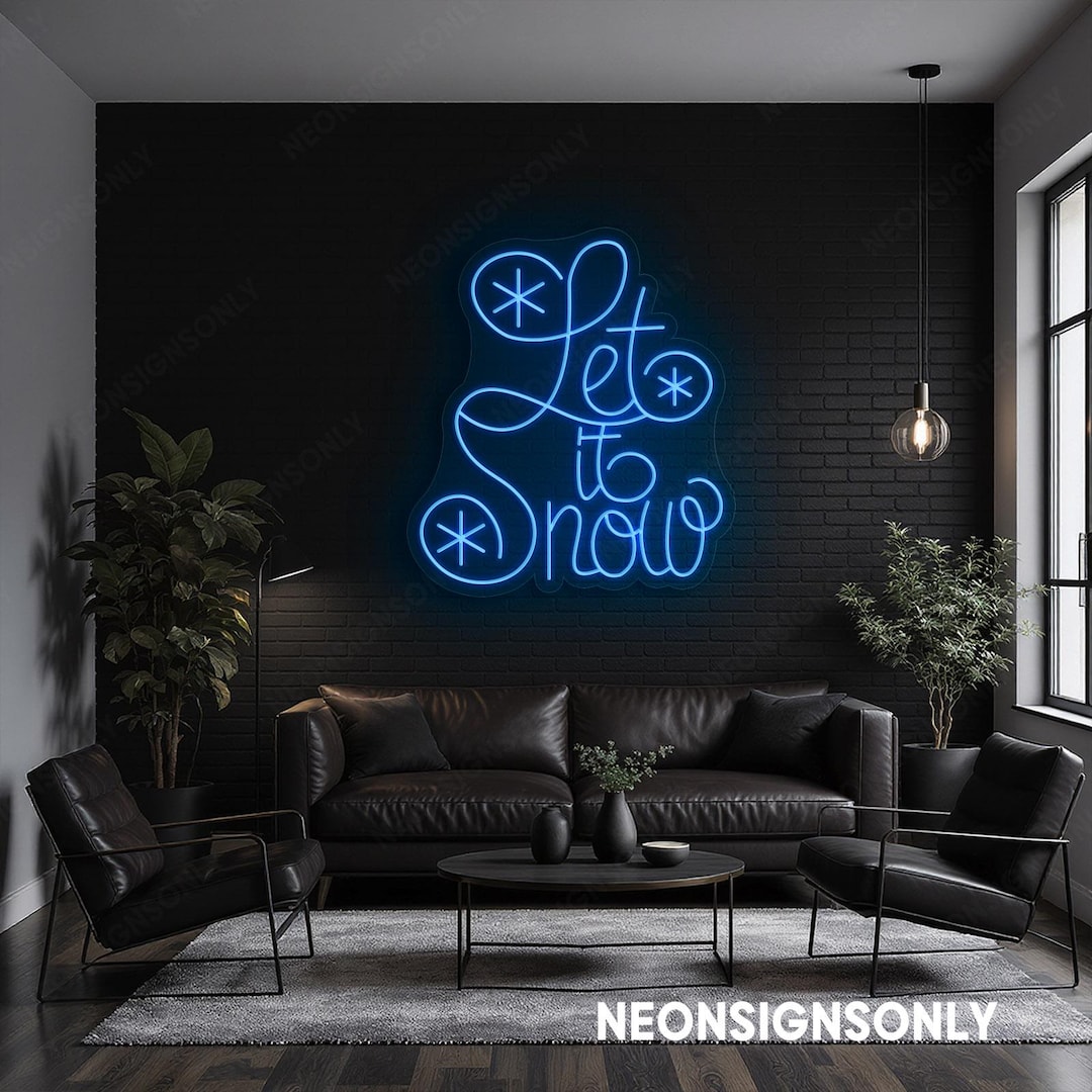 Let It Snow Led Neon Sign, Winter Snowflake Glow Neon Line Decor ...