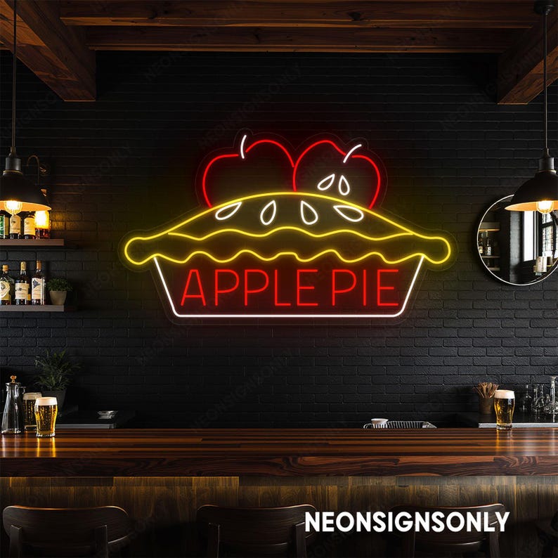 Apple Pie LED Neon Sign, Apple Pie Neon Light Wall Decor, Apple Pie ...